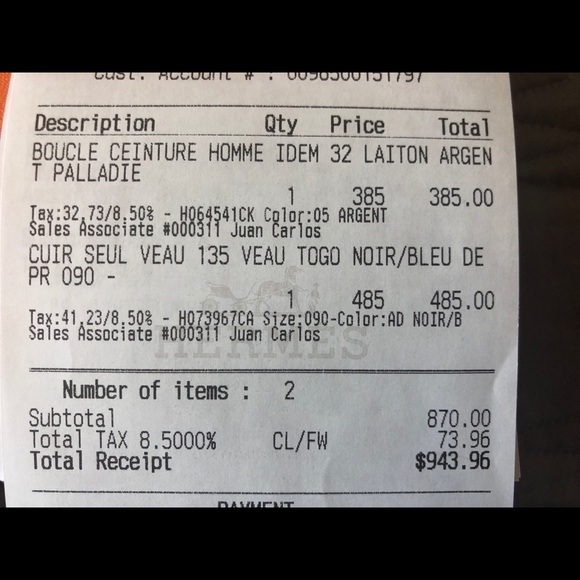 Hermes | Accessories | Soldauthentic Hermes Belt With Receipt | Poshmark